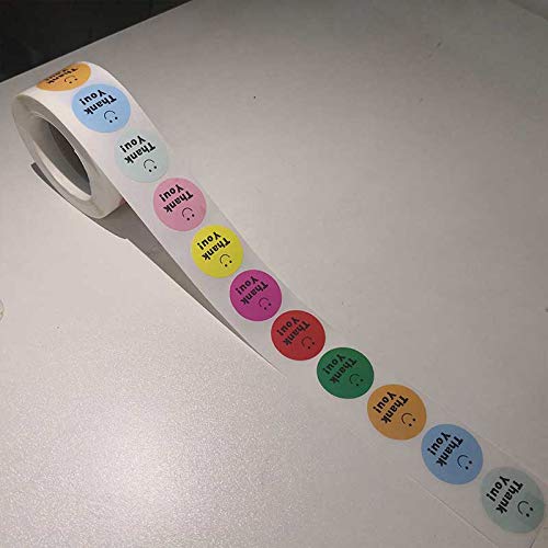 500pcs Colored Thank You Smile Stickers Christmas Stickers Scrapbooking Packaging Seal Labels Stationery Sticker for Party
