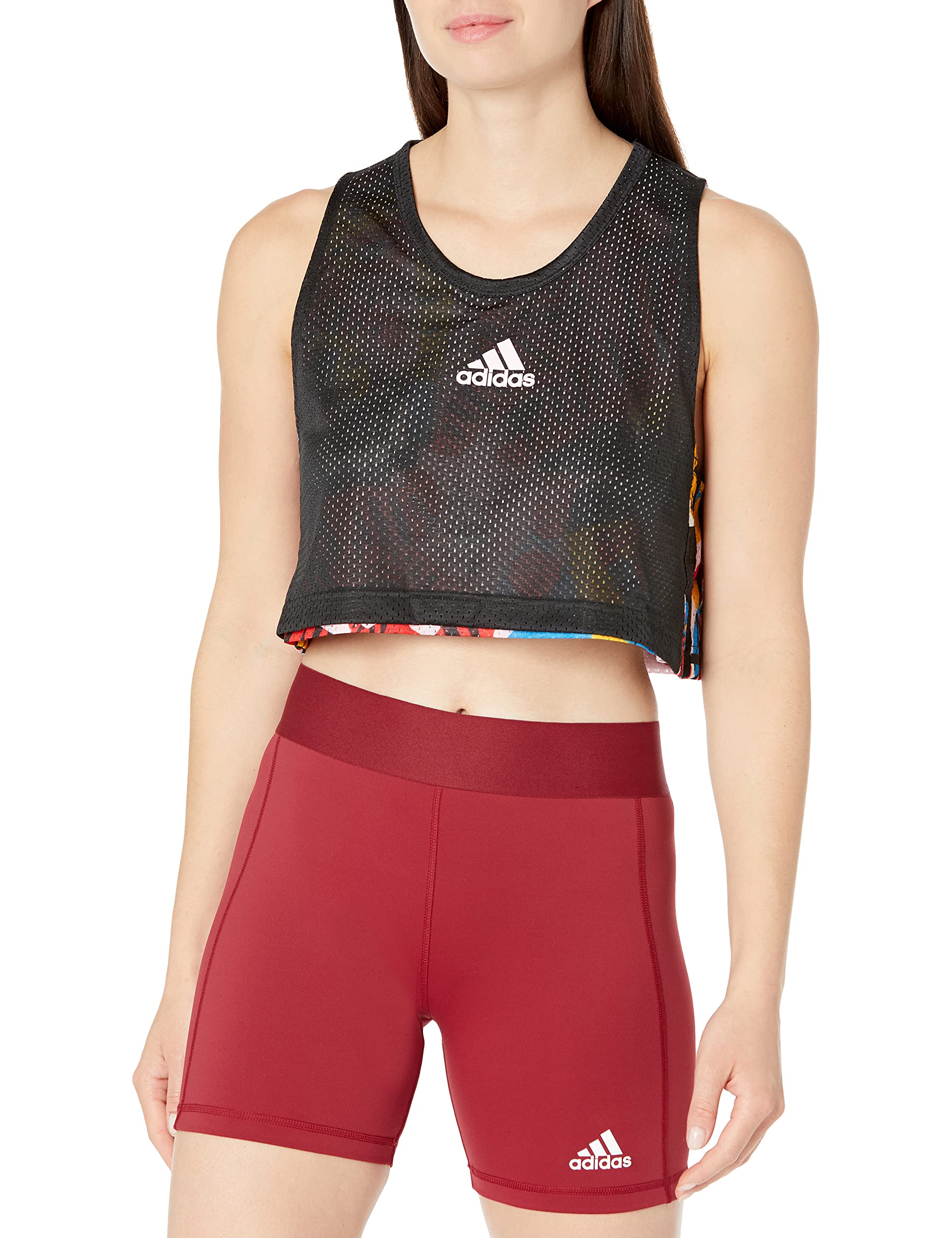 adidas Womens Egle Basketball Tank Black Small