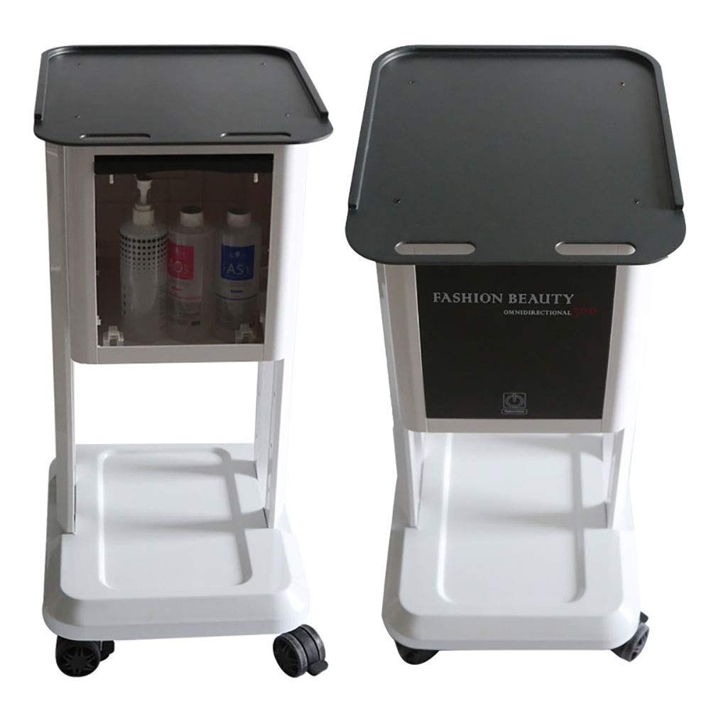 Abs Beauty Instrument Utility Trolley with Handle, Steel Small Bubble Cart with Brake Wheel, 50Kg Load Capacity, 30×40×76 cm, PIBM