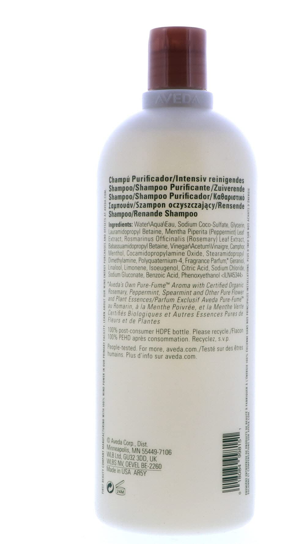 Aveda Shampoo Bottles, rosemary mint 33.8 Fl Oz