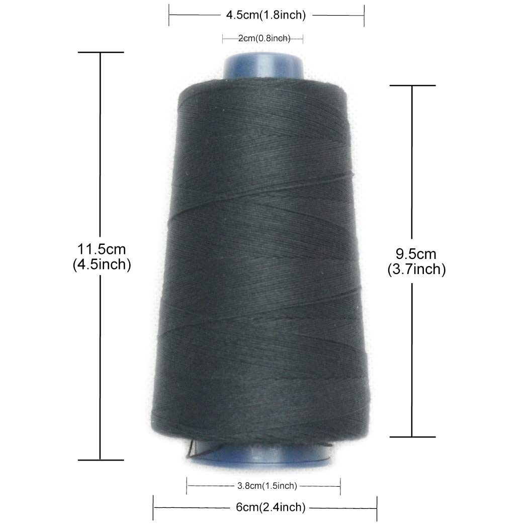 Luwigs Black Weaving Thread 100% Polyester for Making Wig Sewing Hair Weft Hair Extension 1pc (1pc, Black)