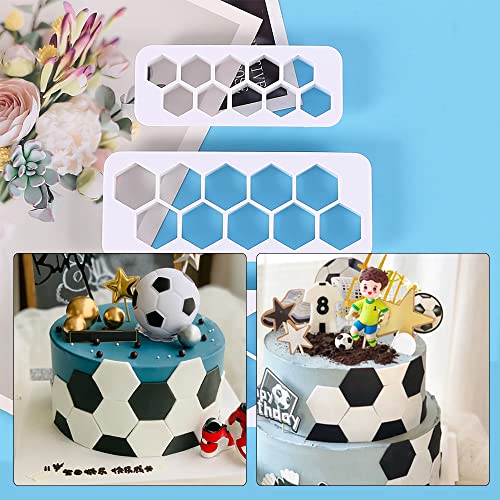 9 Pcs Cookie Cutter Plastic Cake Fondant Cutter Hexagons Cake Decorating and Squares Cake Molds for Baking