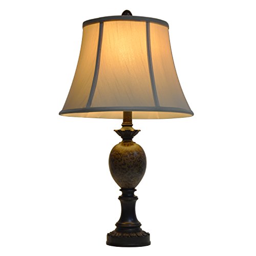 Decor Therapy Mae Resin and Marble Table Lamp, Bronze