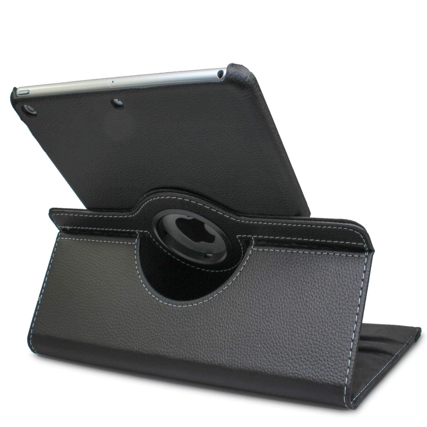 Tendmart Case Compatilbe with ipad 9th 7th / 8th Generation 10.2 inch Model MK2K3LL/A MK2L3LL/A MK2N3LL/A, MK2P3LL/A- 360 Degree Rotating Protective Stand Cover Auto Wake Sleep (Black)