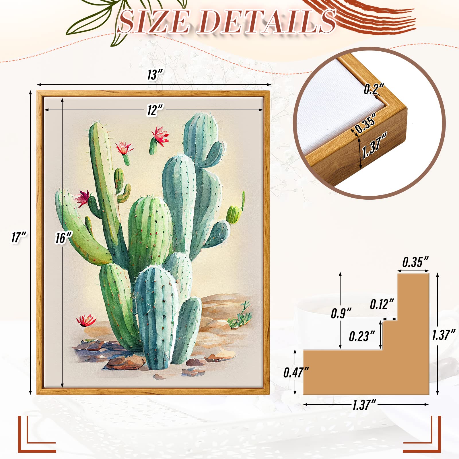 4 Pieces Floating Frame for 12 x 16 Inch Canvas Painting 0.6-0.8 Deep Floater Frame for Canvas Prints Diamond Art Frame for Wall Prints Poster Oil Paintings Paint by Numbers Gallery Frame Decor