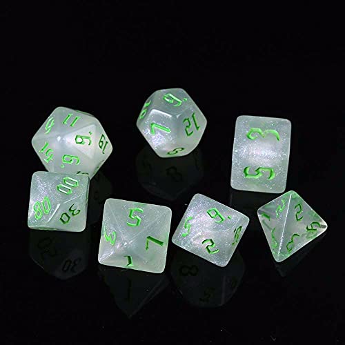 7 Pcs/Set DND Polyhedral Dice Set Resin Dice Desktop Game Table Board Game Toy for Roleplaying Games Dungeons and Dragons-Wonderland(red)