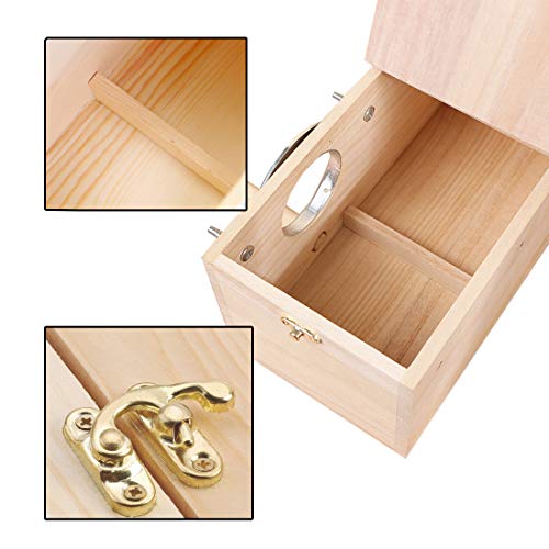 Parakeet Nesting Box, Bird Nest Breeding Box Cage Wood House for Finch Lovebirds Cockatiel Budgie Conure Parrot (M:9.8"×5.1"×5.3")