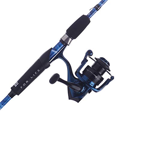 Abu Garcia 6’6” Aqua Max Fishing Rod and Reel Spinning Combo, 3+1 Ball Bearings with Lightweight Graphite Body & Rotor, Lightweight and Durable
