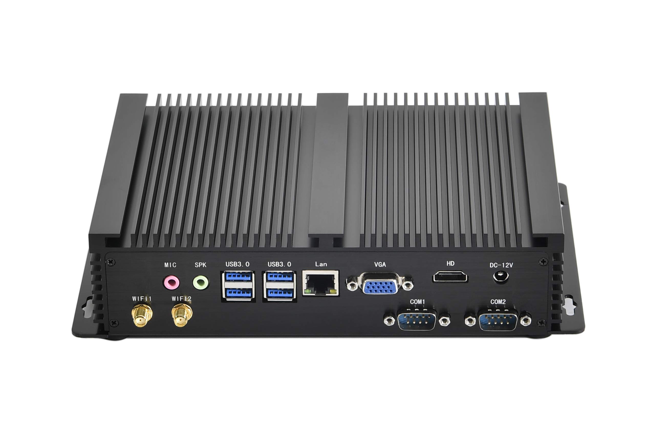 IDEARACE Fanless Mini PC, i5 8th Gen. 4 Cores CPU, 8GB DDR4 RAM+512GB SSD, 4K: 4096x2304, 2xCOM RS232, 4xUSB 3.0, HD, VGA, Metal Case
