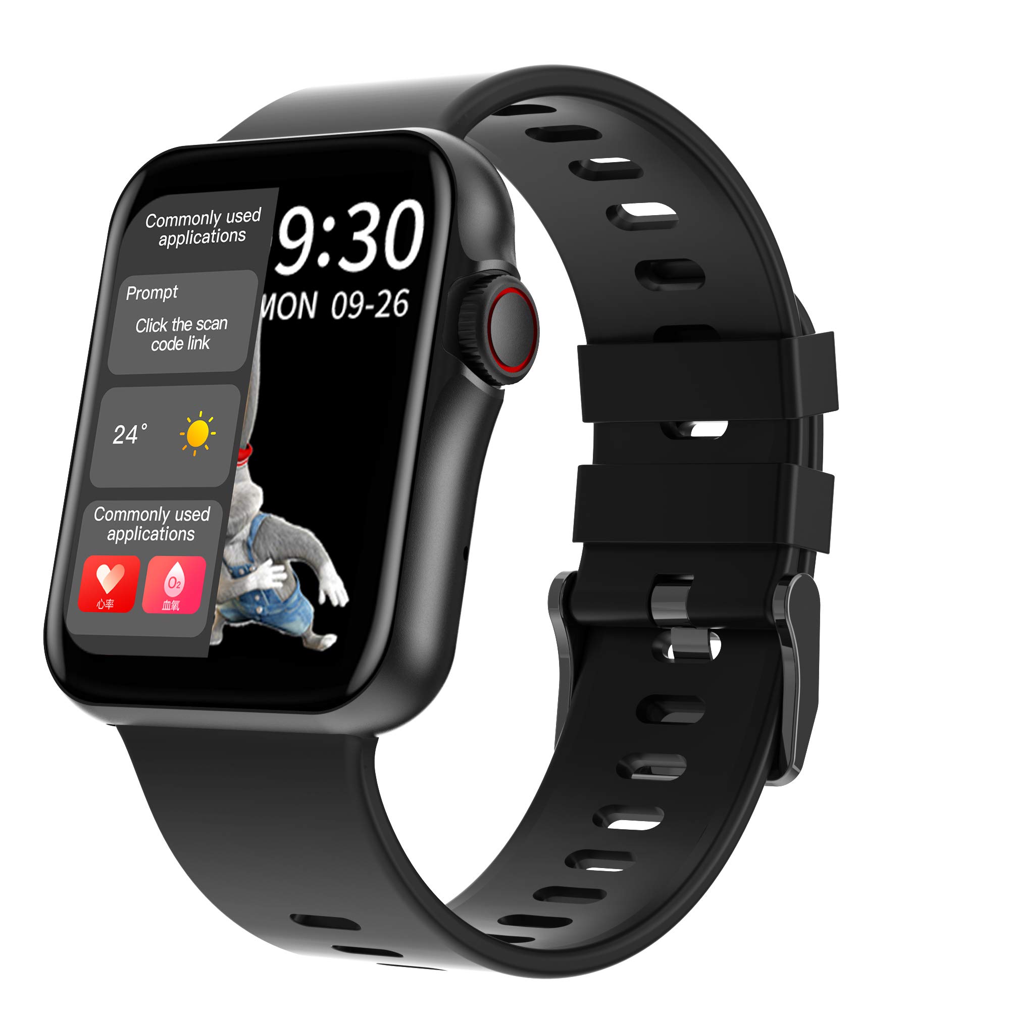 PADY-Wearable Technology D06 Smart Watch Smart Bracelet Fitness Tracker 1.6 inch IPS HD Full Touch Display Bluetooth Call Smartwatches Watch Split Screen Calling Waterproof for Women Men (Black) D6