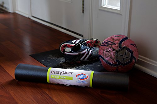 Duck - 284148 Non-Adhesive Shelf Liner Solid Grip EasyLiner, 20-inch x 6 Feet, Black