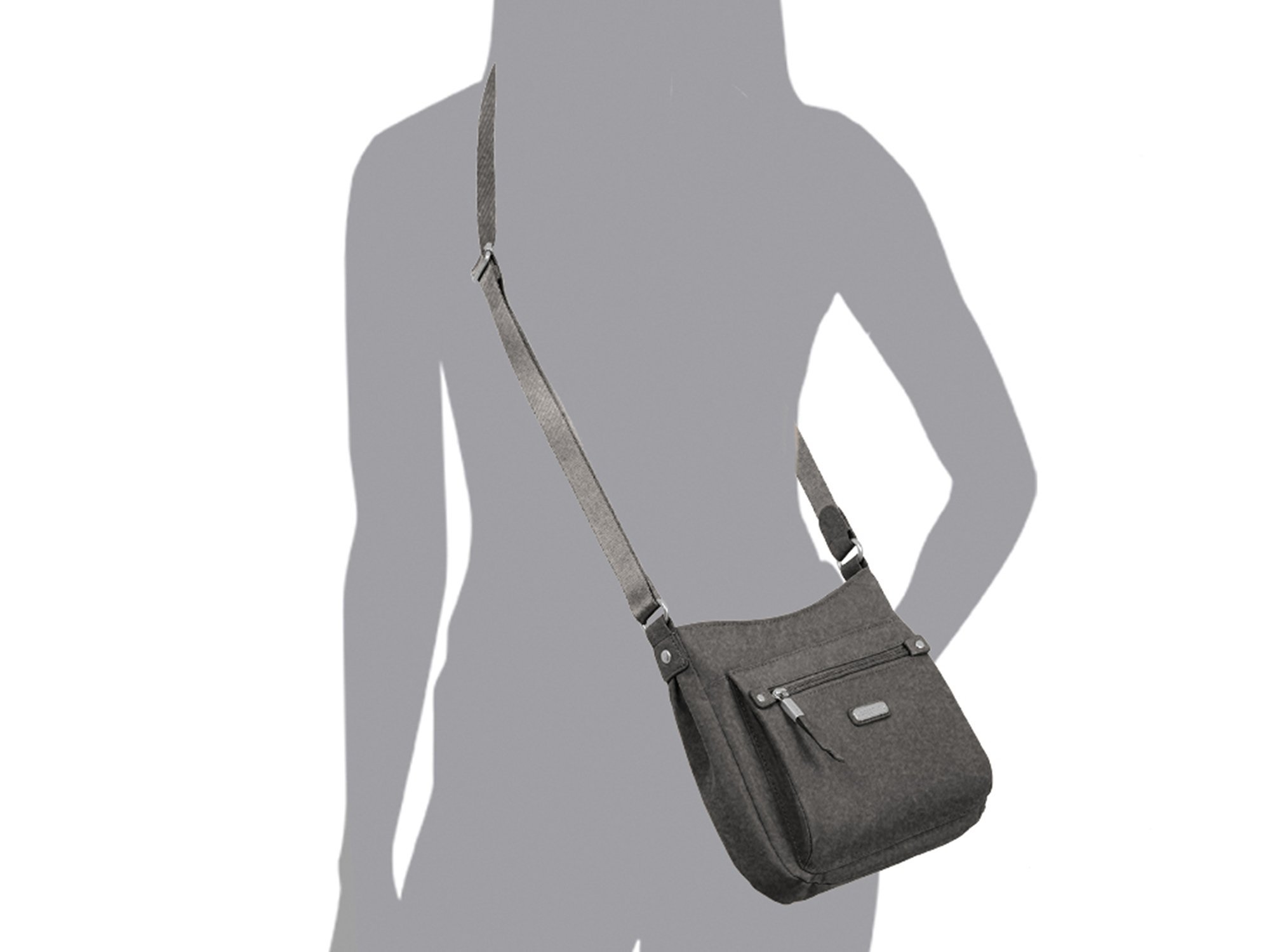 Baggallini Womens Uptown Bagg With Rfid Phone Wristlet Handbags, Gray, One Size US