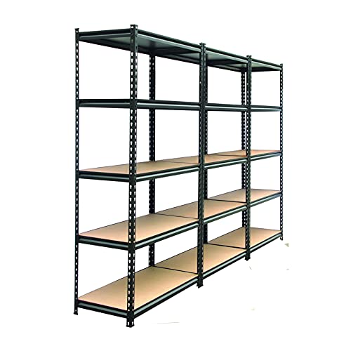 King’s Rack 5 Layer Black Steel Storage Rack Boltless Shelving Unit Tier Layer Height Adjustable Shelf Organizer 30" W x 12" D x 60" H