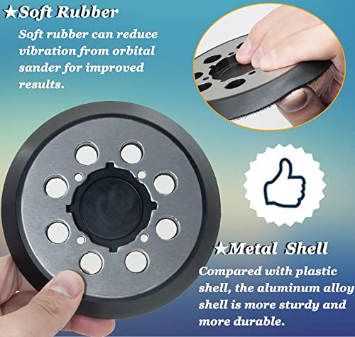 5 inch 8 Hole Hook & Loop Replacement Sander Backing Pad for DeWalt DWE64233, N329079, RSP54 - Metal Backing - Compatible with DWE6423/6423K, DWE6421/6421K, DWE6421-B2, DWE6421-B3, DWE6421-BR (1 Pack)