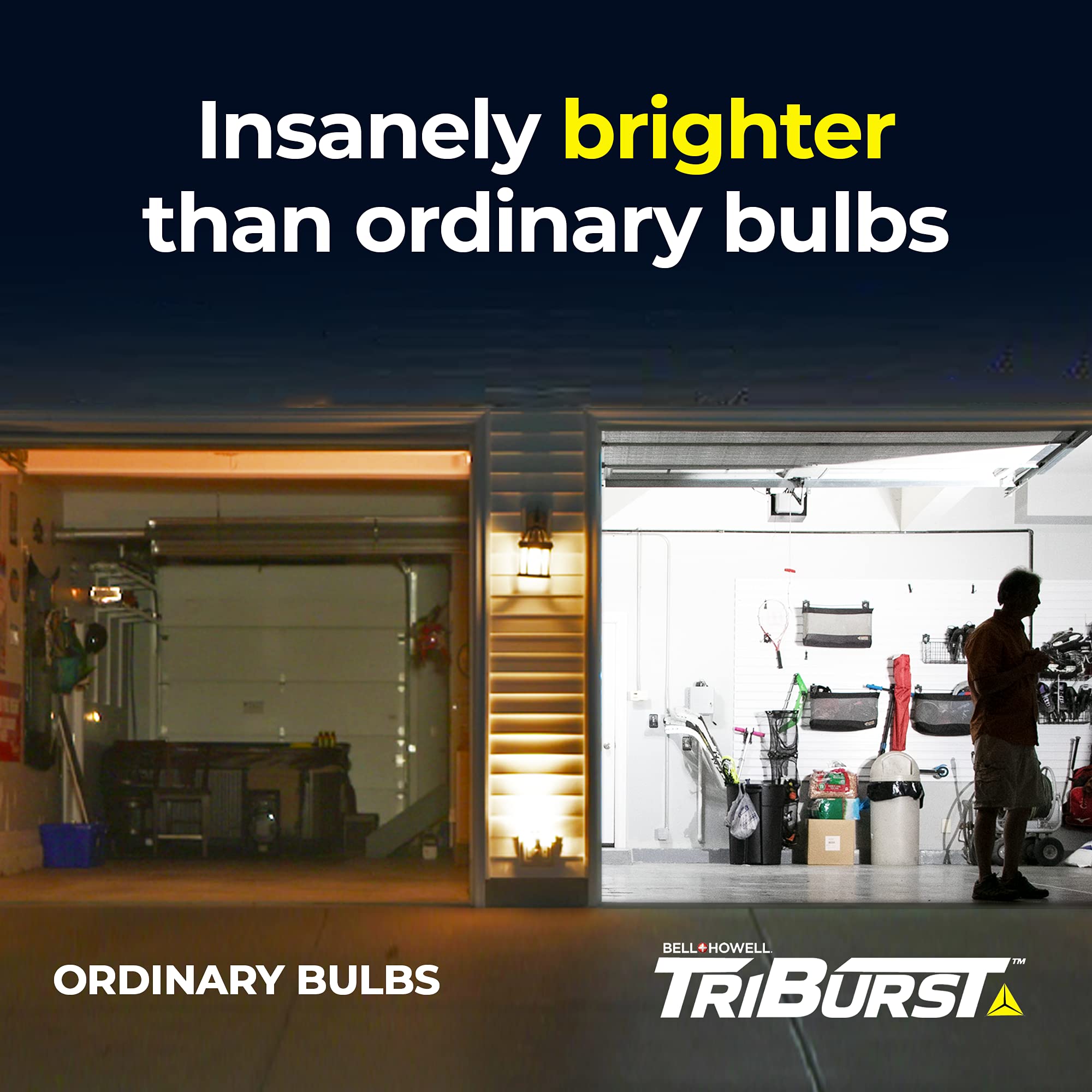 Bell+Howell Triburst Motion Sensor Technology, ASON TV 4000 Lumens / 6500 Kelvin Indoor, Ultra Bright Lighting with 144 LED Bulbs and Multi-Directional Triple Panel Bedroom, Garage, Ceiling Light