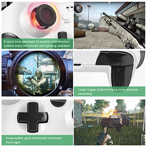 ASUNCELL Wireless Controller for Xbox One Xbox Series X|S gamepad Wireless video Wireless Controller with Dual Vibration game controller Wireless Xbox USB Gamepad Joypad Controller with Windows7/8/10/11,White
