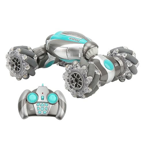 Alomejor Remote Control Car Toy, 2.4Ghz RC Stunt Car 360 Degrees Rotation ABS Electronic Component for Home (Green)