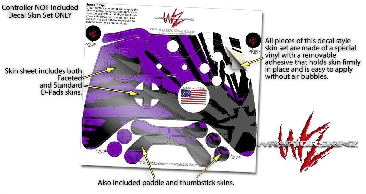 Baja 0040 Purple - WraptorSkinz Decal Style Vinyl Skin Wrap compatible with XBOX One ELITE Wireless Controller (CONTROLLER NOT INCLUDED)