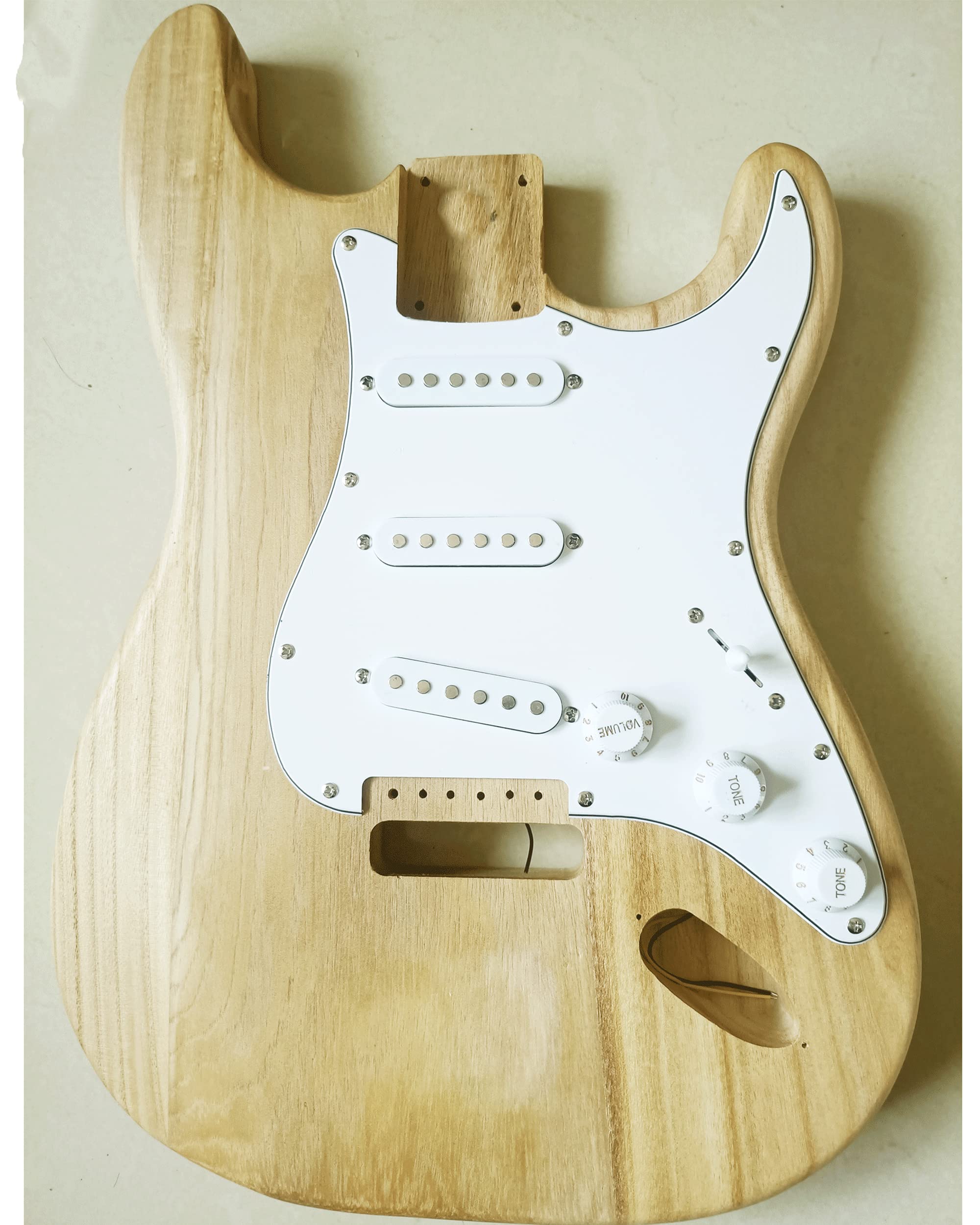DIY Electric Guitar Kits Strat Style Beginner Kits 6 String Right Handed with Paulownia Wood Body Maple Neck Rosewood Fingerboard Chrome Hardware Build Your Own Guitar.