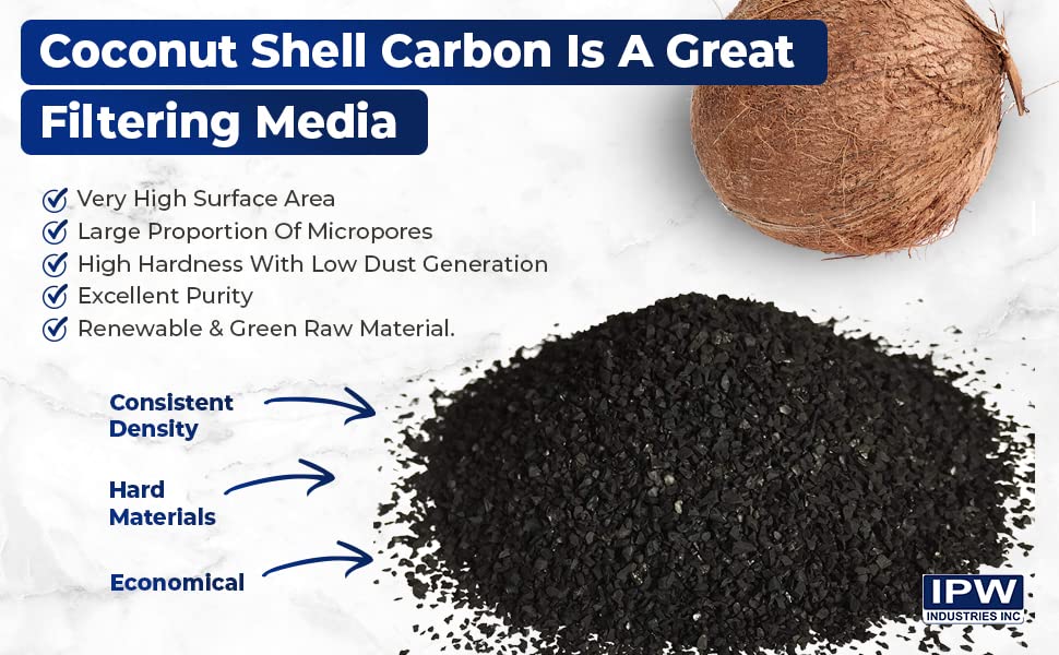 5 Lbs Bulk Water Filter/Air Filter Refill Coconut Shell Granular Activated Carbon Charcoal by IPW Industries Inc