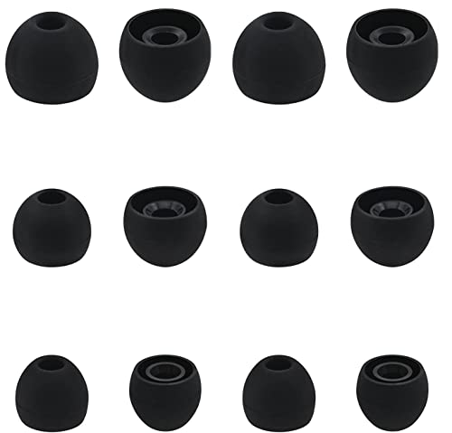 ALXCD Ear Tips Compatible with LG Tone Style HBS-SL5 Earbuds, 6 Pairs S/M/L Sizes Replacement Soft Silicone Earbuds Tips Eartips Ear Tips, Compatible with LG Tone Style HBS-SL5, Black