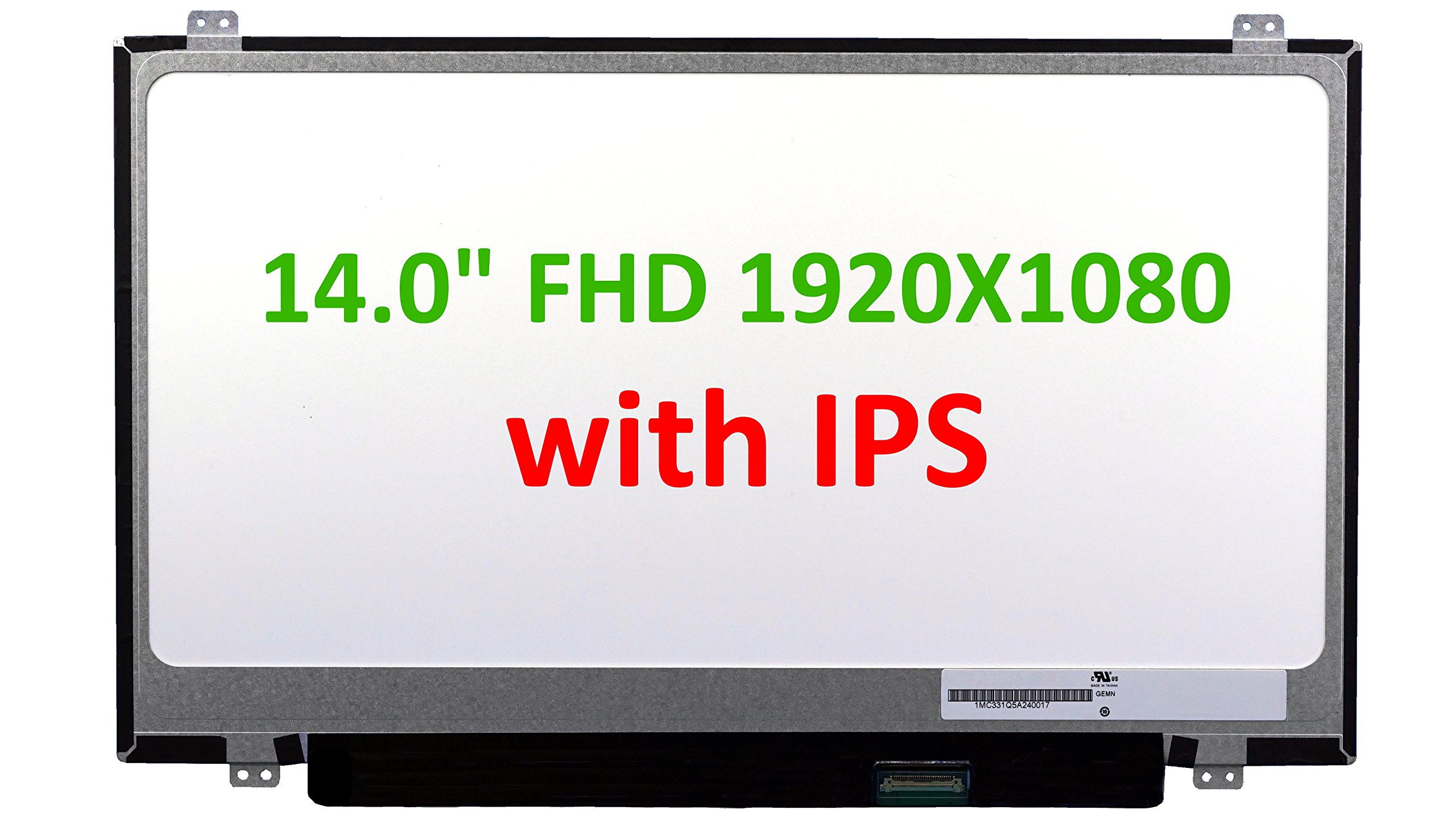 Fullcom New 14.0 inches Screen Compatible with Elitebook 14 840 G3, Envy 14t-u200 Also fit LP140WF6(SP)(D3),LP140WF1(SP)(B1), LP140WF1(SP)(K1) Replacement Screen