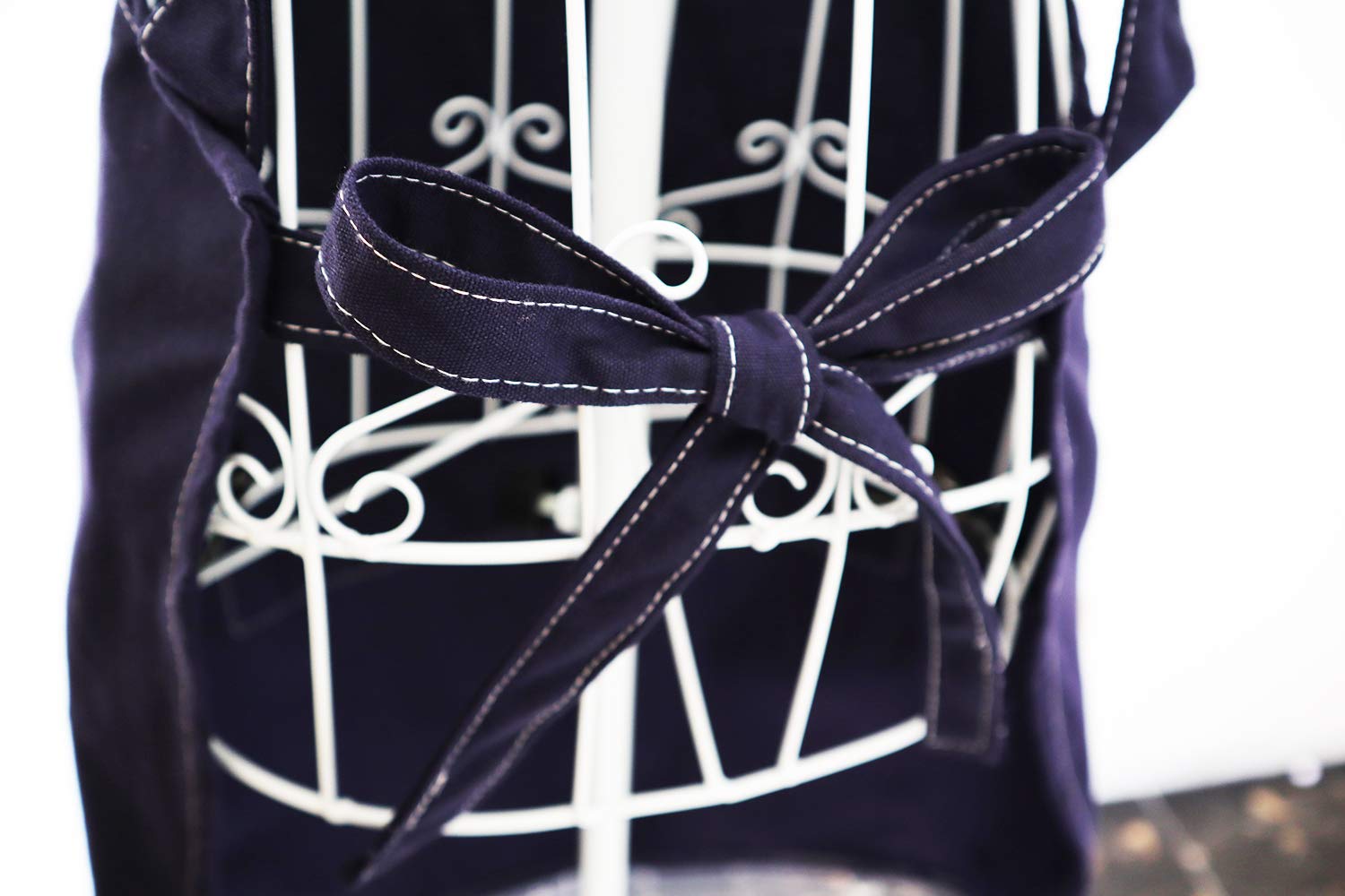 Adjustable Canvas Bib Apron With 3 Pockets Cooking Kitchen Artist Apron For Women Men (Blue)