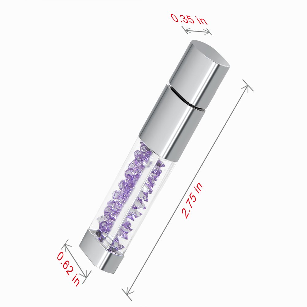 32GB USB 2.0 Crystal Flash Drive Glitter Lipstick Case Shape USB Drive Shining Jump Drive Pen Drive Funny Memory Stick for Gift (32GB, Amethyst)