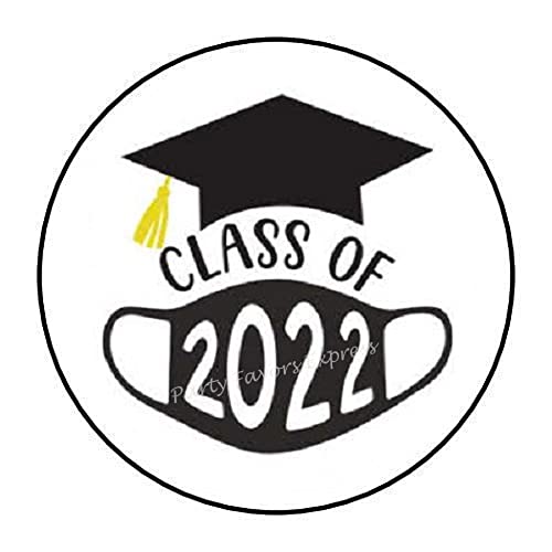 48 Class of 2022 MASK Graduation Envelope Seals Labels Stickers 1.2"