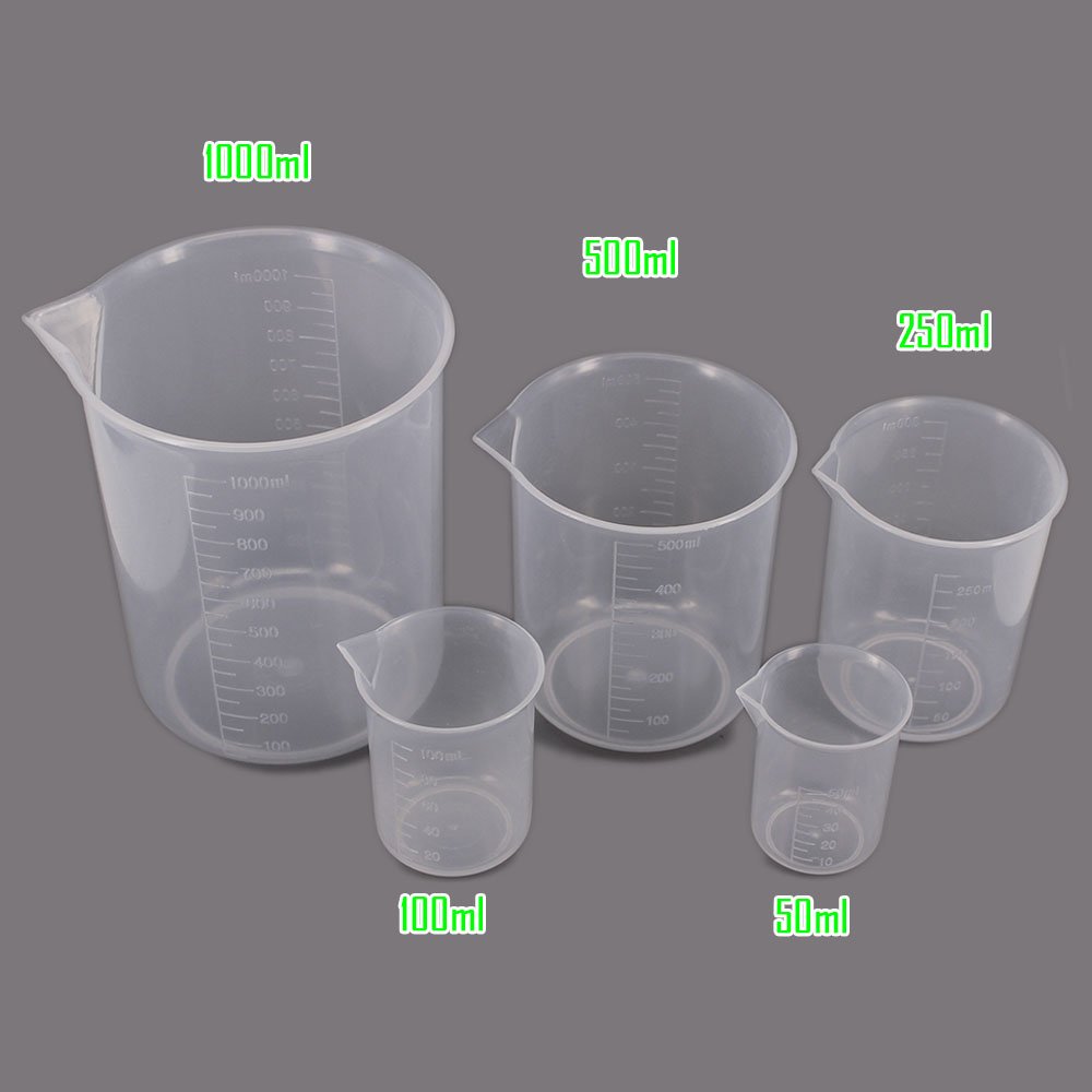 Belinlen 10 Pack Plastic Cylinders and Beakers Set, Including 5 Pack Clear Plastic Graduated Cylinders (10, 25, 50, 100, 250ml) and 5 Pack Plastic Beakers Set (50, 100, 250, 500, 1000ml)