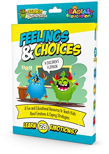 Feelings & Choices Flip Book | Teach 28 Emotions to Kids & Toddlers | Early Learning Feelings Chart & Book Flash Card Alternative | ASD Friendly Teaching Toy | Parents Teachers & Therapist