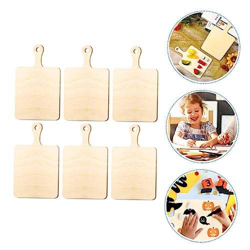 KJHBV 6pcs Home Accessories Decor Wooden Decor in Bulk Craft Wood Chopping Board Set Small Chopping Board Wood Chips Cutting Board Decorate Small Cheese Dining Table Wood