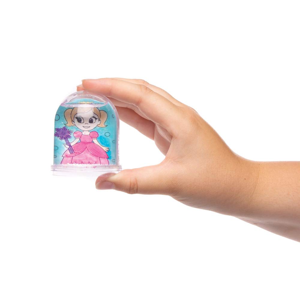 Baker Ross AT168 Snow Princess Color in Snow Globe Kits - Pack of 4, Arts and Crafts for Kids