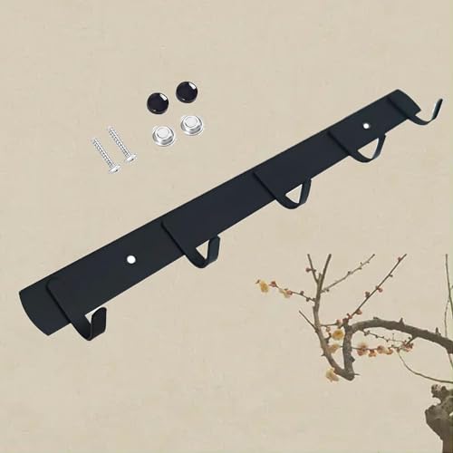 AOLZUNK Wall Mounted Coat Racks with 5 Hooks, Heavy Duty Coat Hanger Rail Wall Hooks for Clothes Entryway Bathroom