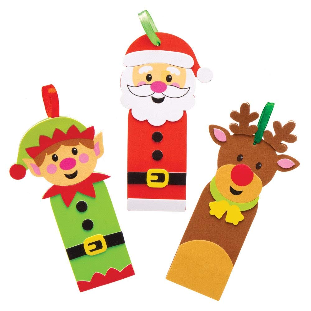 Baker Ross AT191 Christmas Bookmark Kits - Pack Of 6, Festive Arts And Crafts, Assorted