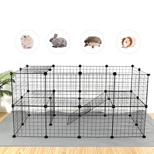 Pet Playpen Small Animals Cage Portable DIY Metal Wire Yard Fence for Rabbits,Guinea Pigs,Bunny,Puppy,Hamsters Crate Kennel 36 Panels