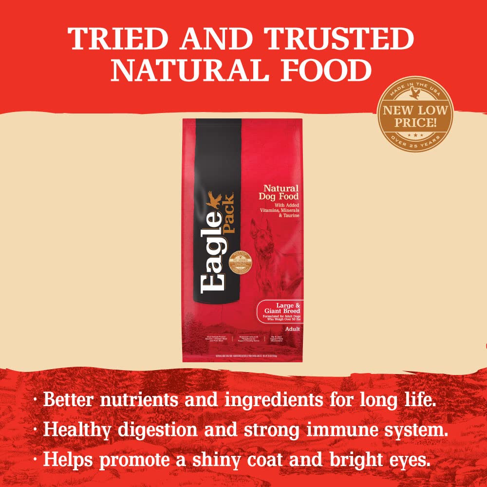 Eagle Pack Natural Dry Large Breed Dog Food, Chicken & Pork, 30-Pound Bag