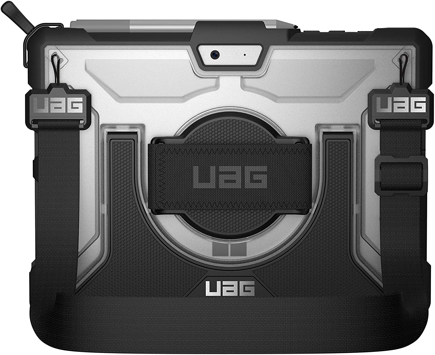 URBAN ARMOR GEAR UAG Designed for Microsoft Surface Go 4 / Surface Go 3 / Surface Go 2 / Surface Go Case 10.5" Plasma w/Hand Strap & Shoulder Strap Feather-Light Rugged Military Drop Tested Cover Ice