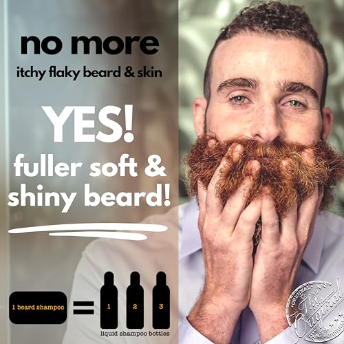 Professor Fuzzworthy’s Beard Shampoo Bar for Extra Soft Healthy Beard - Tames Beard with Beer & Rhassoul Clay - All Natural Ingredients - Australia, 4.2 oz