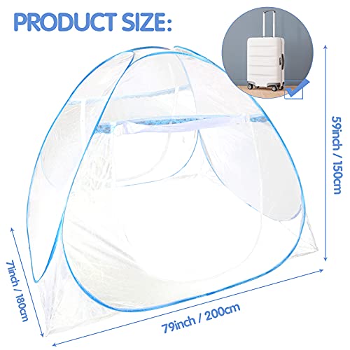 Tatuo Mosquito Net for Bed Portable Folding Net Bed with Bottom Pop up Mosquito Net Tent for Indoor and Outdoor Use Mosquito Netting for Adults Trip Camping Travel Home(78.7 x 70.8 x 59 Inch)