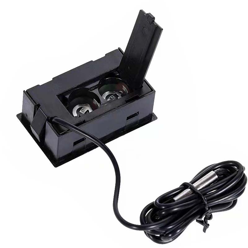 2PCS Digital LCD Temperature Monitor, 1M Cable with External Probe for Fridge Freezer Refrigerator Aquarium (Black Fahrenheit)