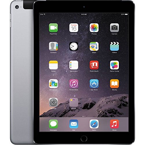 Apple iPad Air 2 MH312LL/A (128GB, Wi-Fi + Cellular, Space Gray) 2014 Model (Renewed)
