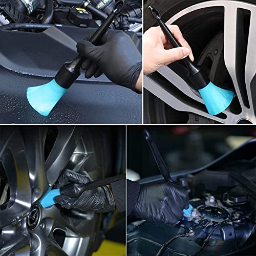 AOOF 3 Detail Brush Kits Wild Boar Hair Detail Brushes for Elegant Surfaces, Vents, Engine Compartment Markings and Dashboard seat Wheels, for Cleaning Inside and Outside Without Scratches