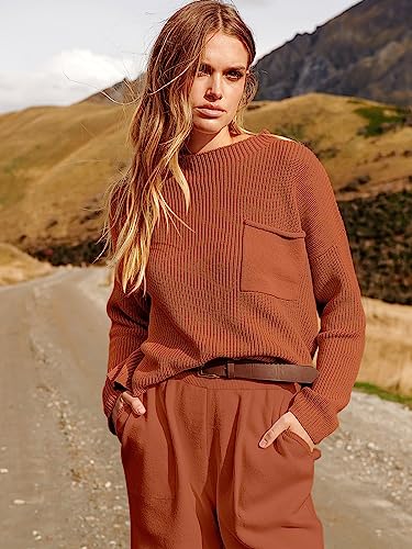 ANRABESS Women's Two Piece Sweater Sets Long Sleeve Knit Pullover Tops Casual Pants Sweat Outfits Set Matching Lounge Set 2023 Fashion Clothes Loungewear 1082xiuhong-M