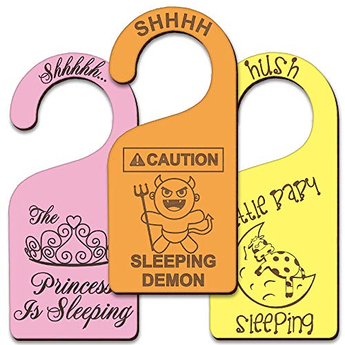 LaserQuick Custom Hanging Door Knob Signs-(Baby Themed)-Celeb City Purple