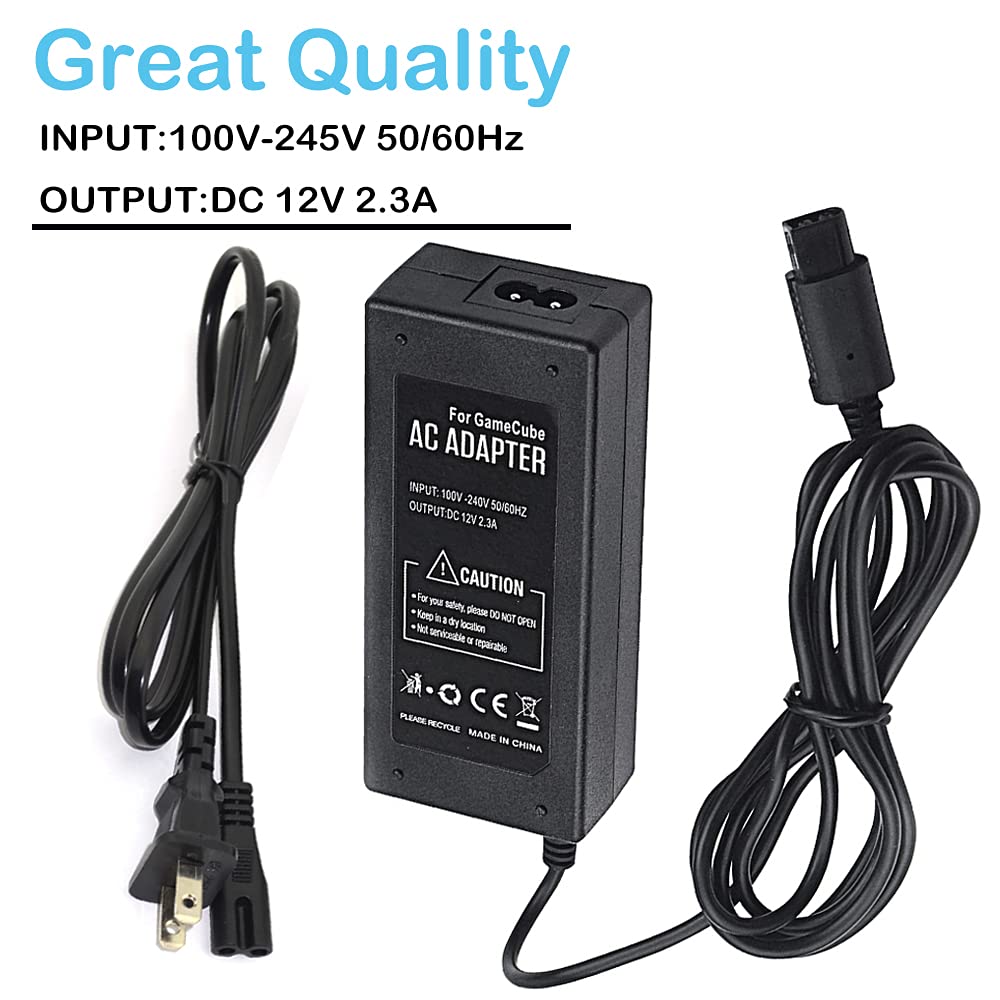 AC Power Supply for Gamecube, AV Composite Cable Cord Compatible with Gamecube NGC Console
