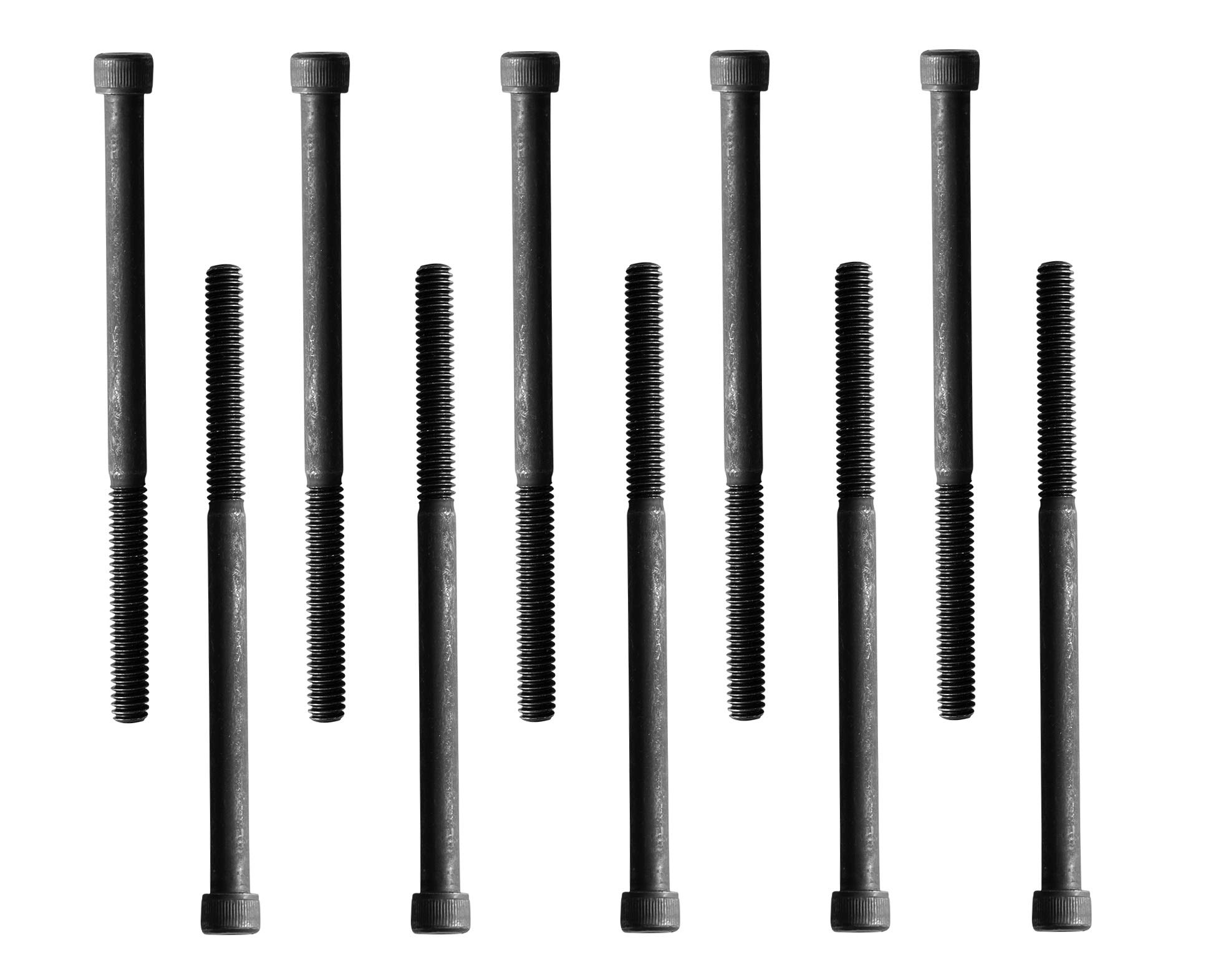 Socket Head Cap Screw, 1/4-20 x 4, Alloy Steel, Black Oxide, Hex Socket Coarse Thread, 1/4 inch Hexagonal Allen Bolt, Length: 4 inch, Full Thread (Quantity: 10)