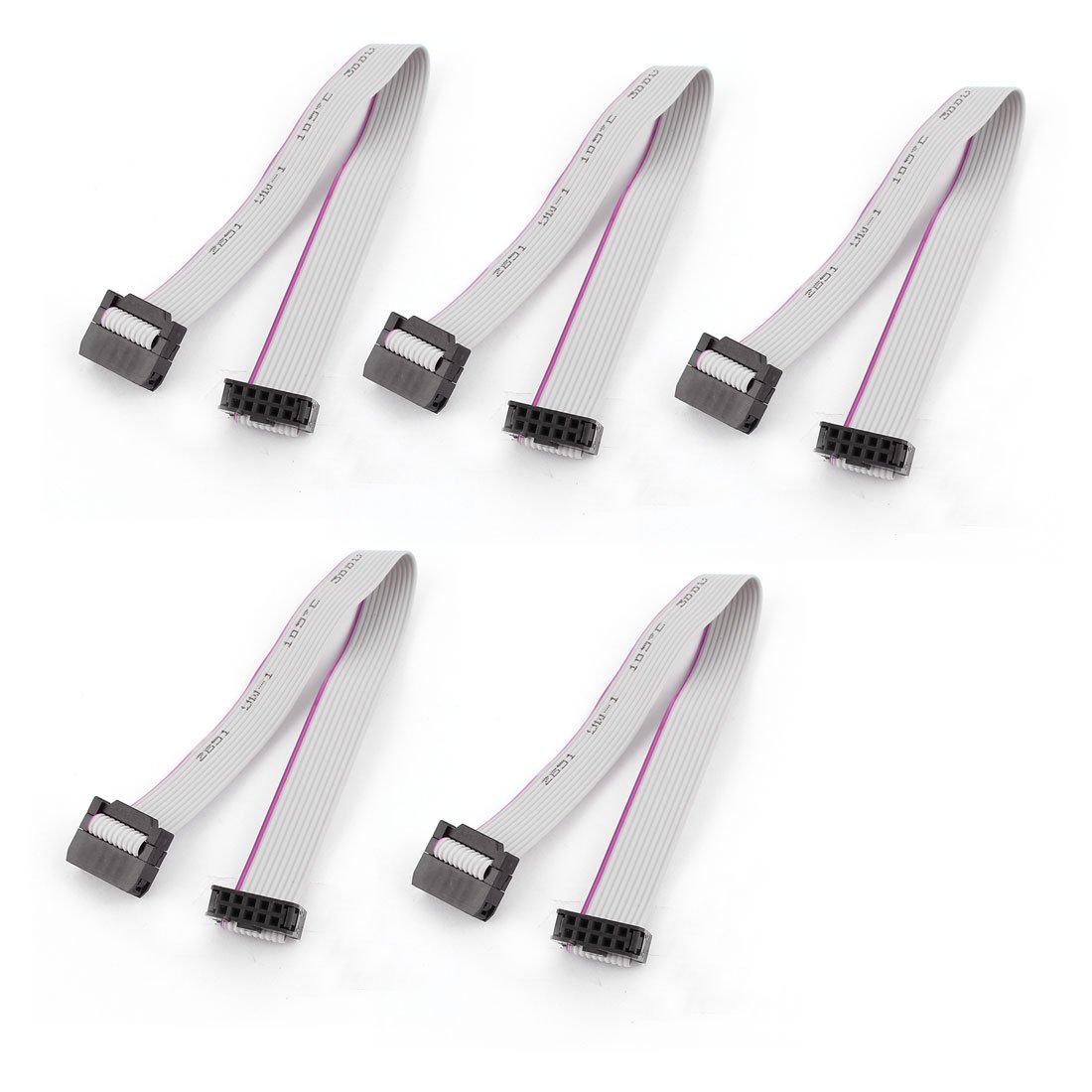 uxcellÂŽ 5pcs IDC 10Pin Hard Drive Extension Wire Flat Ribbon Cable 20cm Long