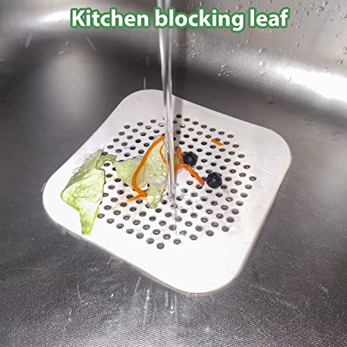 AG COMPANY 1 Pc white Rubber Silicone Square Sink Strainer Bathroom – Best Protection Flat Strainer Stopper with Suction Cups - Filter Shower Drain Cover Stall - Bathtub Hair Catcher Drain Covers.
