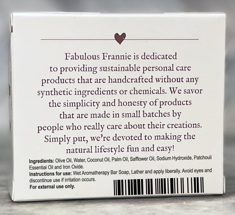 Fabulous Frannie Patchouli Essential Oil Soap Gift Set each made with Pure Essential Oil 4 Ounce (Pack of 2)